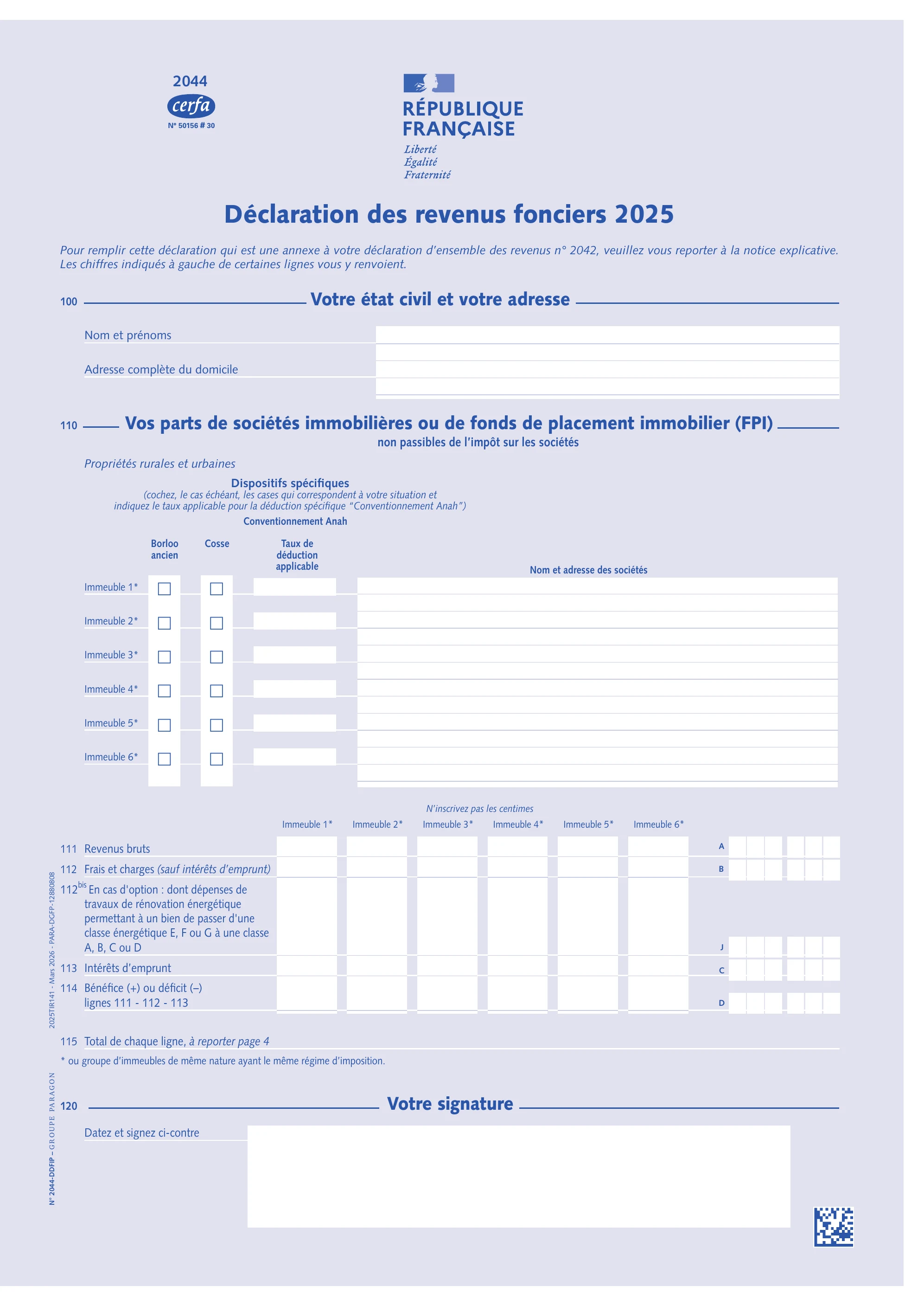 Déclaration 2044 déficit foncier 2026 : le mode d'emploi | Hagnéré